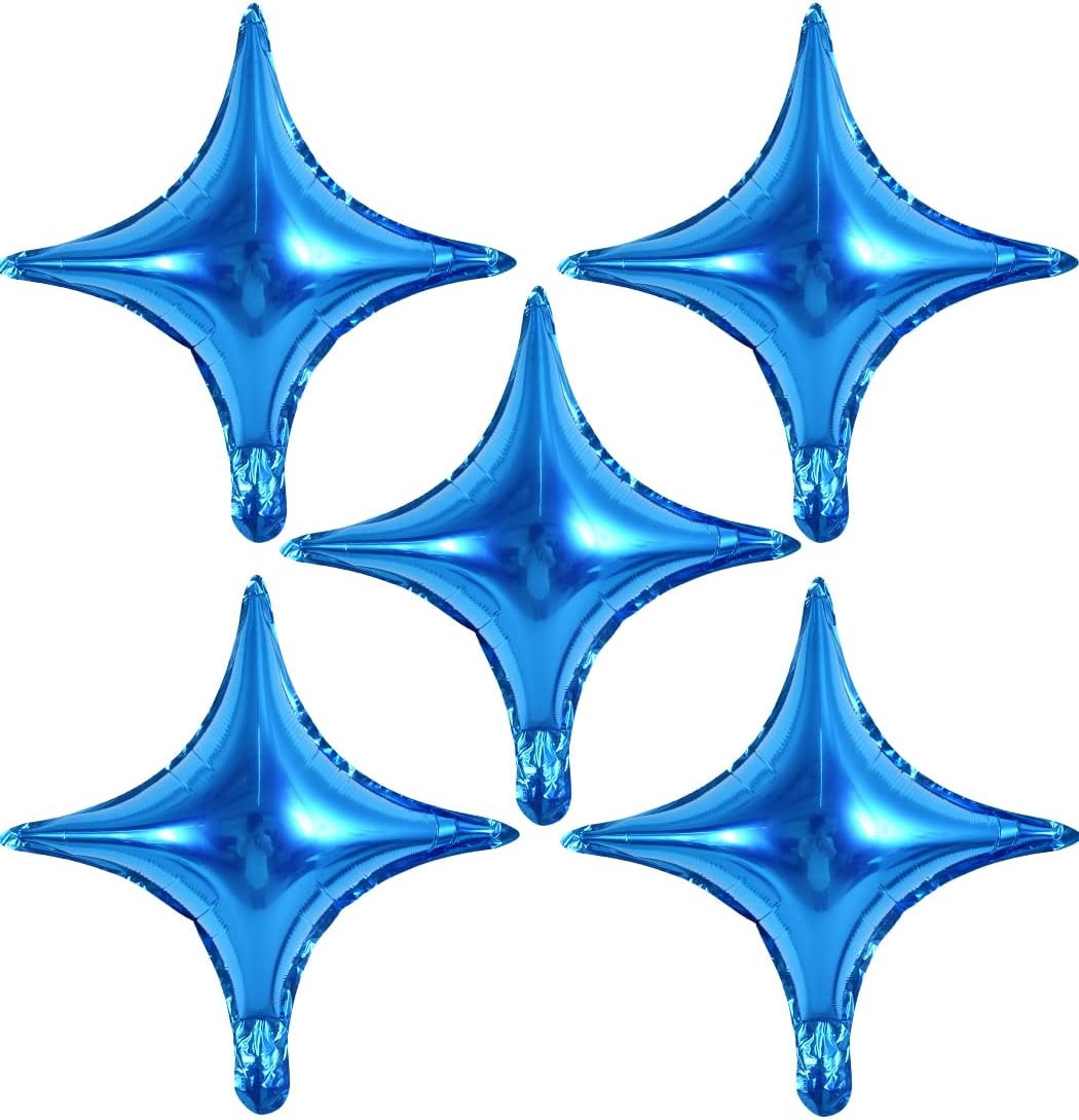 Amazon.com: 18inch Star Shape Foil Mylar Balloon,30 pcs Blue Four Angle ...