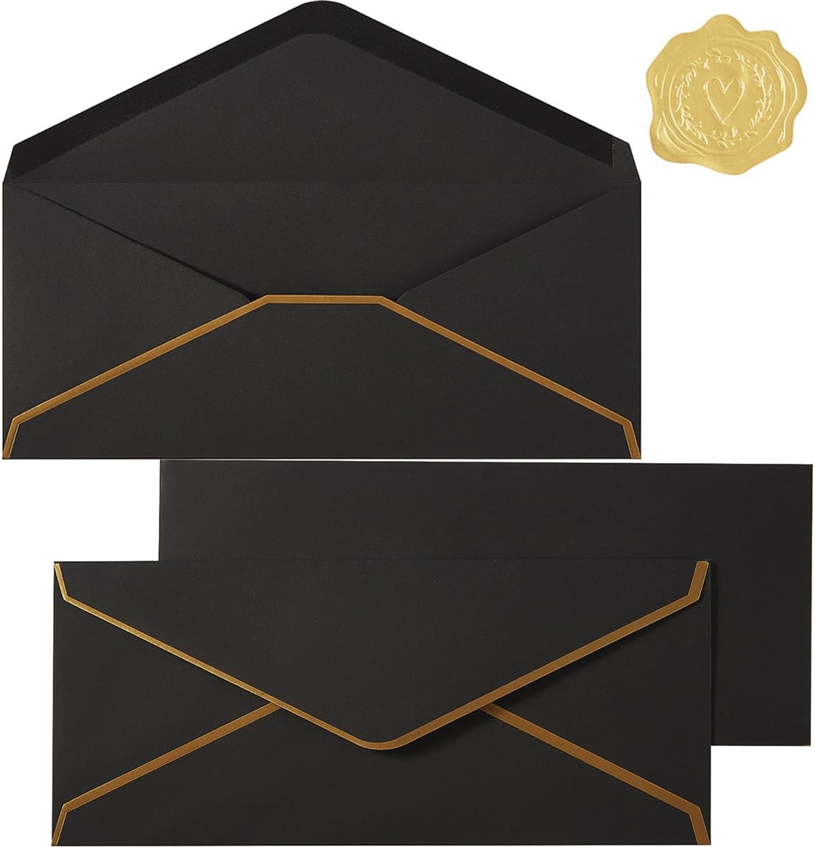 Amazon.com : 30 Pack Thick #10 Business Envelopes with Gold Border, 4 1 ...