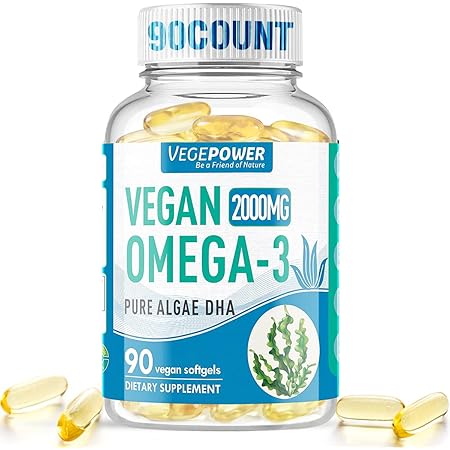 Amazon.com: Vegan Omega 3 Supplement - Plant Based DHA & EPA Fatty ...