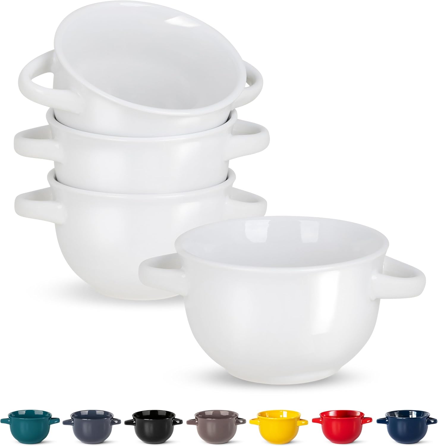 Amazon.com | KooK Soup Bowls, French Onion Crocks, Oven Safe Dishware ...