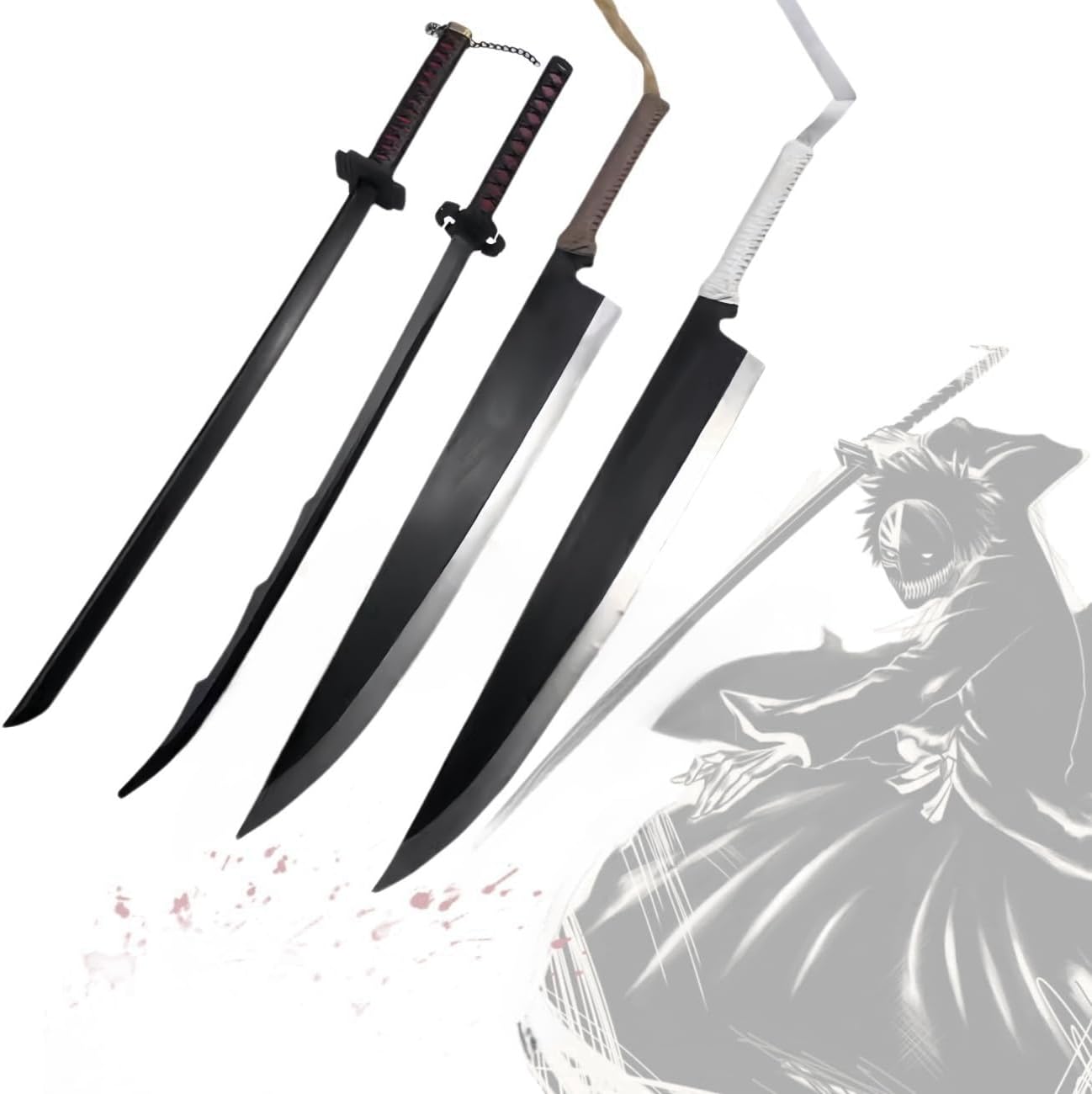 Amazon.com: Bleach Cosplay Knife Anime Kurosaki Ichigo Black Zhanyue ...