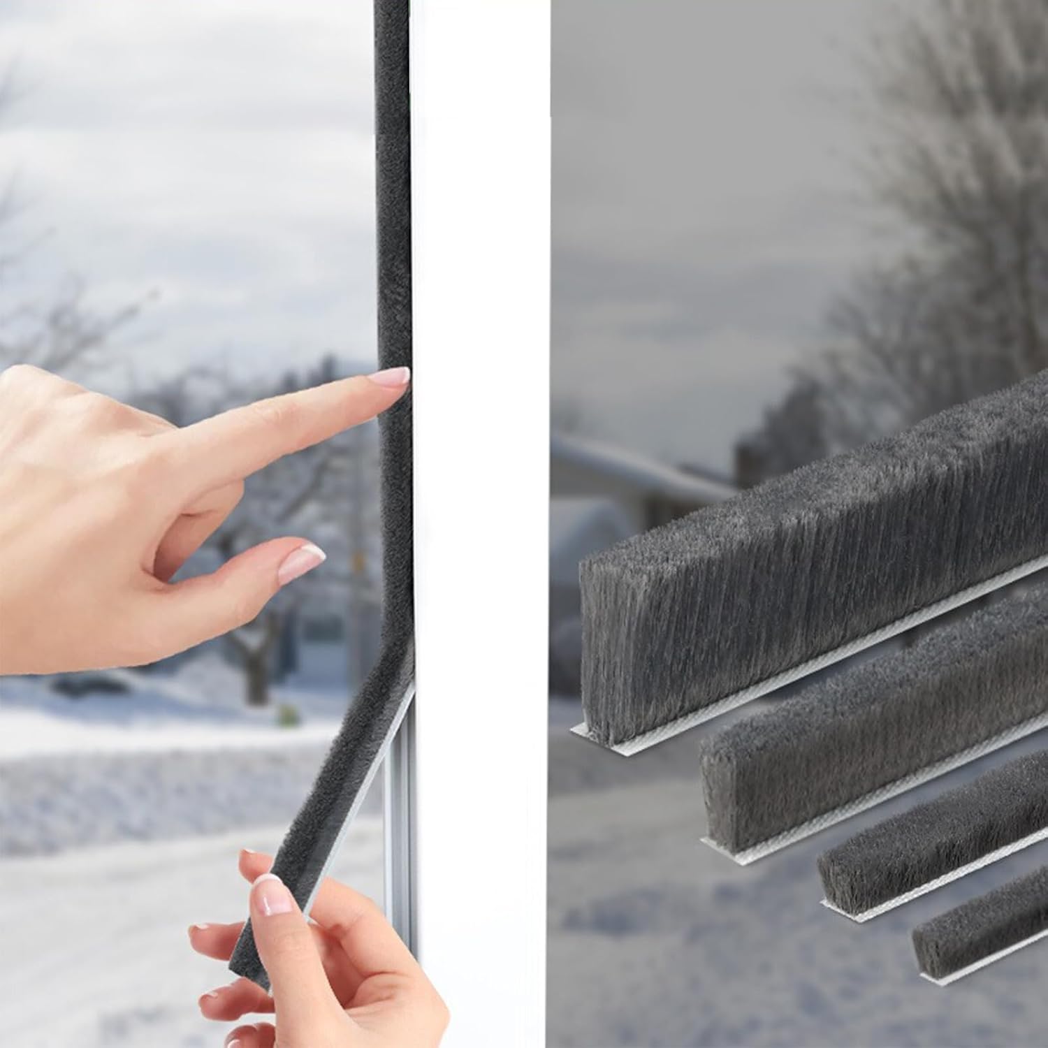 ZOMPAGO Door Sealing Brush Strip,Weather Stripping Seal Brush Set for ...