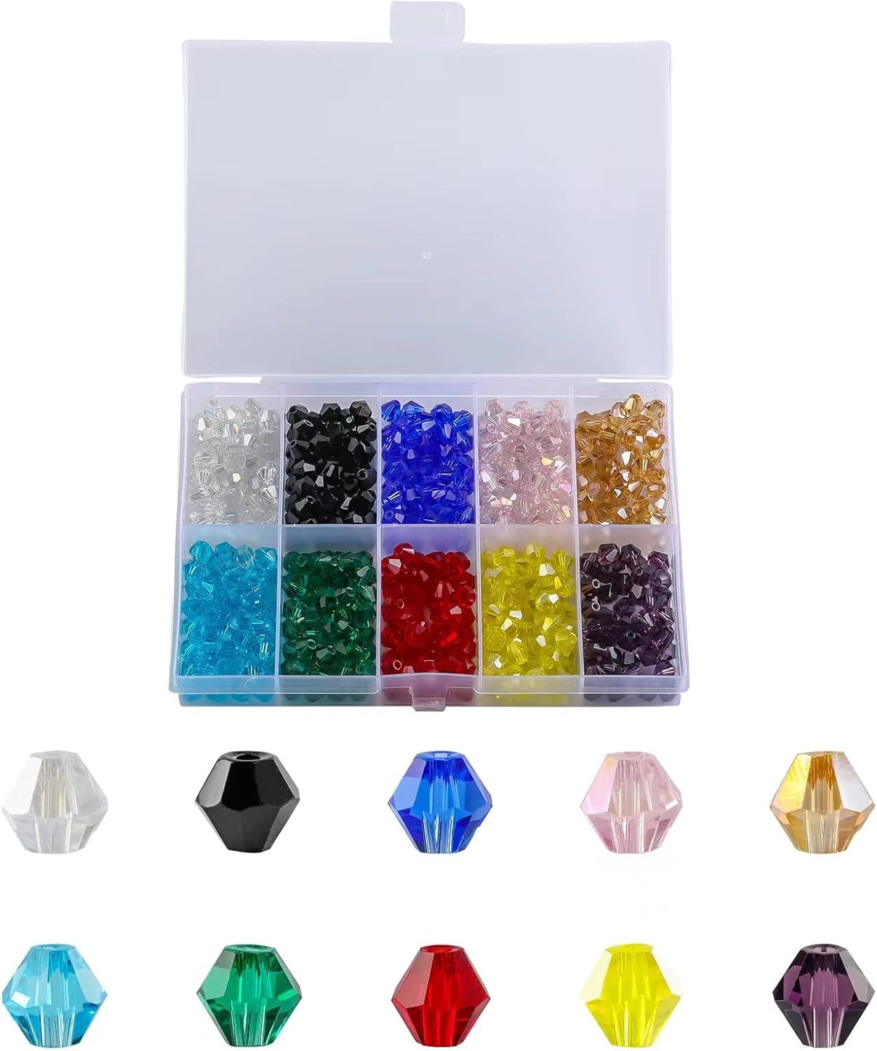 Amazon.com: FZH6mmWholesale Bicone Glass Beads for Jewelry Making ...