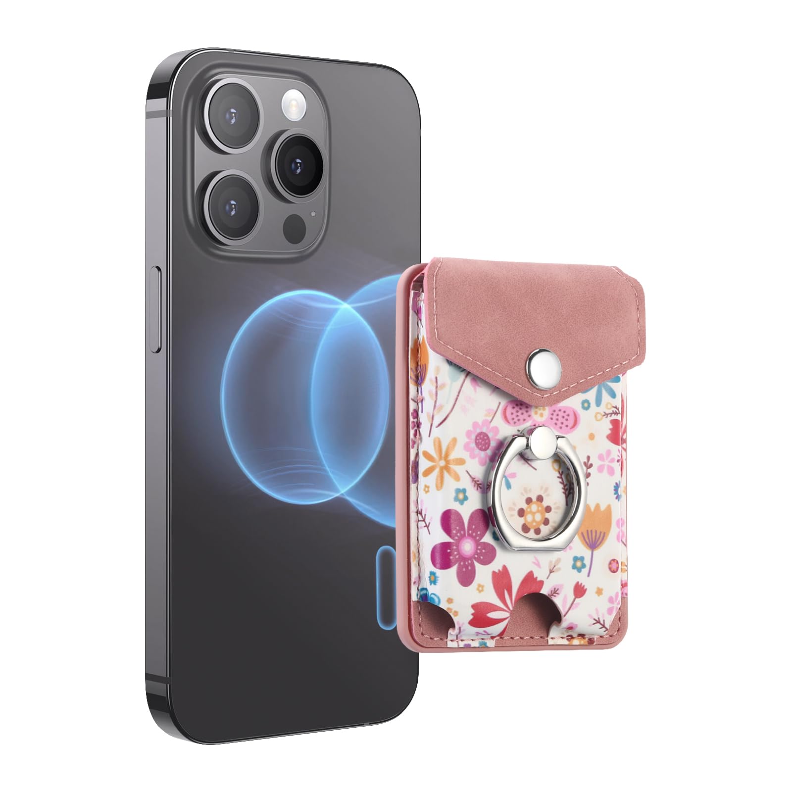 Amazon.com: LoveMeGo for MagSafe Wallet, Printed Leather Magnetic Phone ...