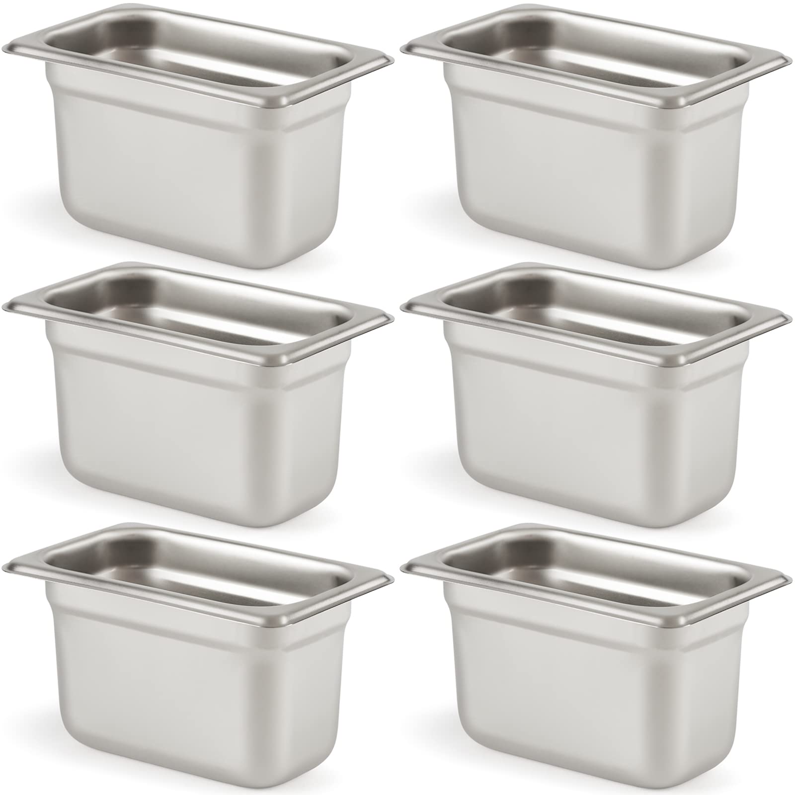 Snapklik.com : 6 Pack Anti-Jam Hotel Pans, 1/9 Size 4 Inch Deep, NSF ...