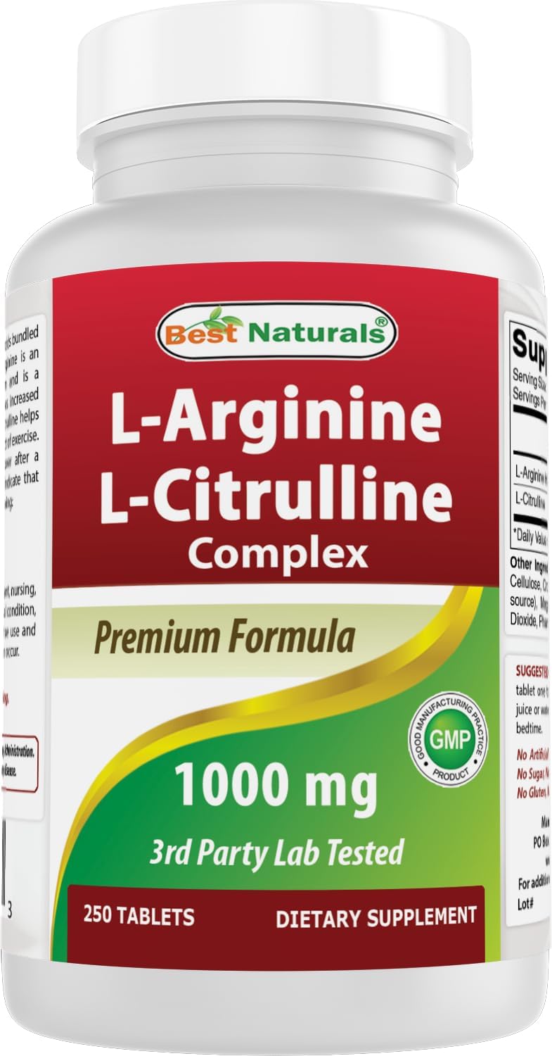 Amazon.com: Best Naturals L-Arginine L-Citruline Complex Tablets, 250 ...