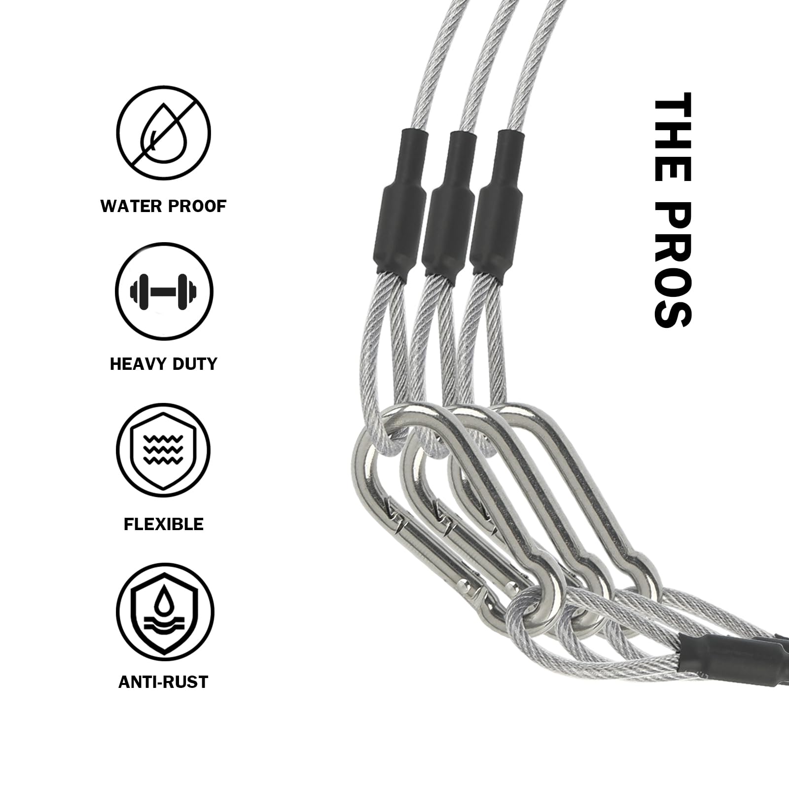 Snapklik.com : LAICCUM Stage Light Safety Cables 1/8", 5 Pack 304 ...