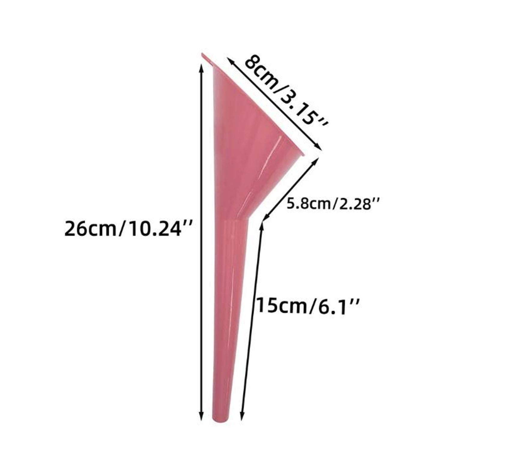 Multi-Purpose Long Stem Red Plastic Funnel-Funneling Accessory Fitting ...