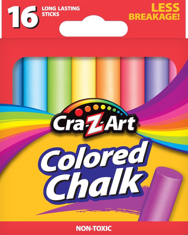 Amazon.com: Cra-Z-Art Classic Colored Chalk, Assorted Colors, Pack Of ...