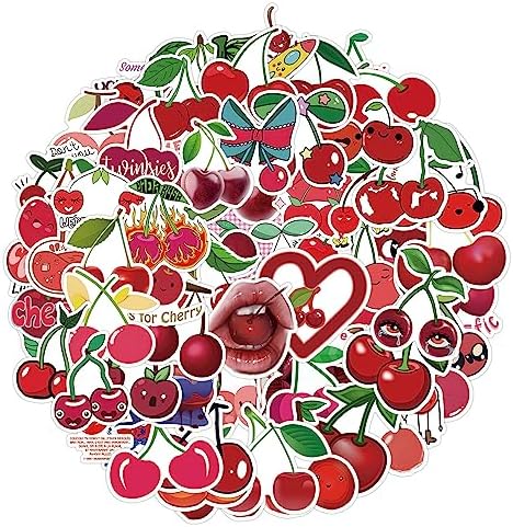 Amazon.com: 100 PCS Cherry Stickers,Cherry Bomb Stickers,Cute Fruit ...