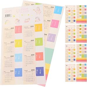 VILLCASE 12pcs Adhesive Monthly Planner Tabs, 2025-2026 Calendar ...