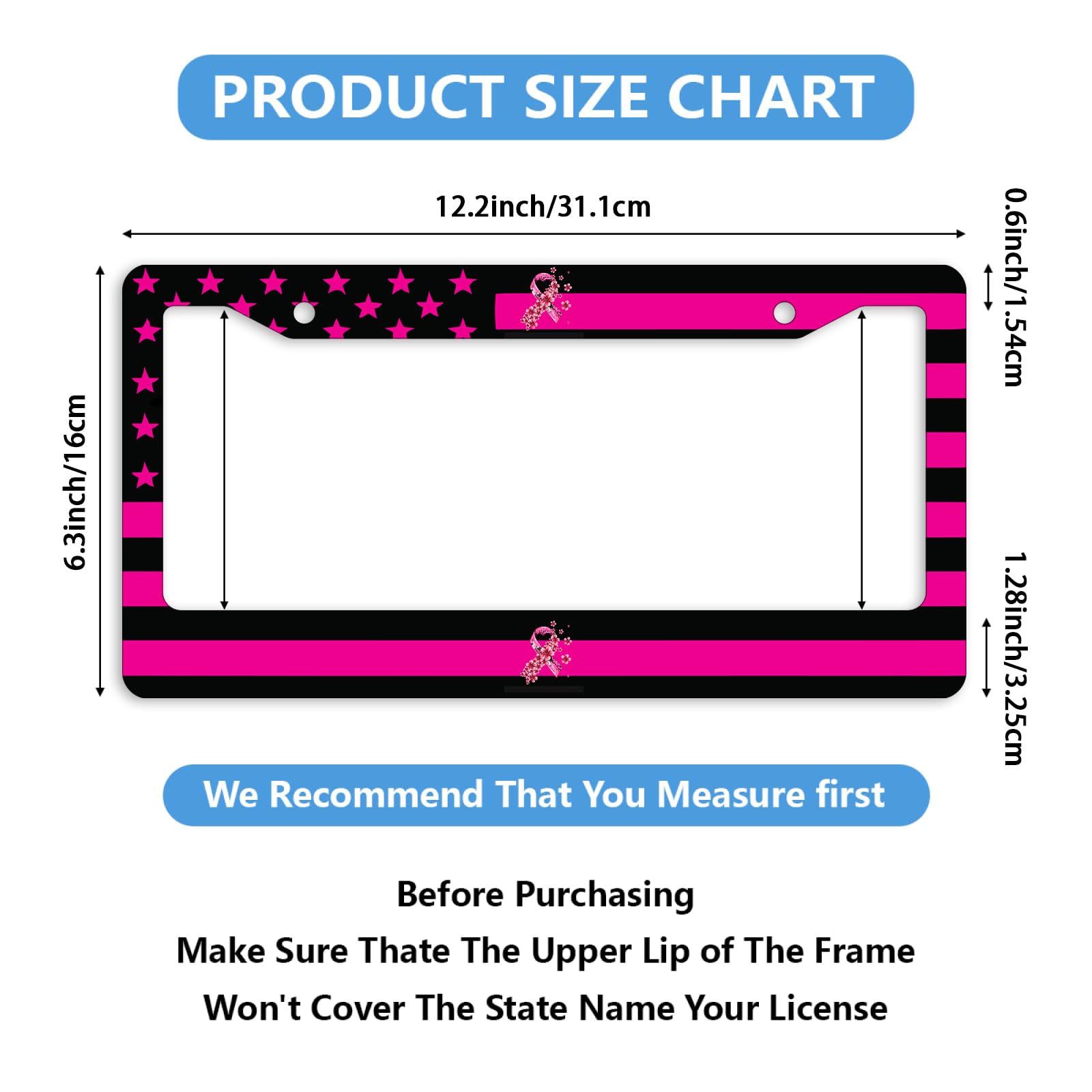 License Plate Frames For Women Think Pink Breast Cancer License Plate ...