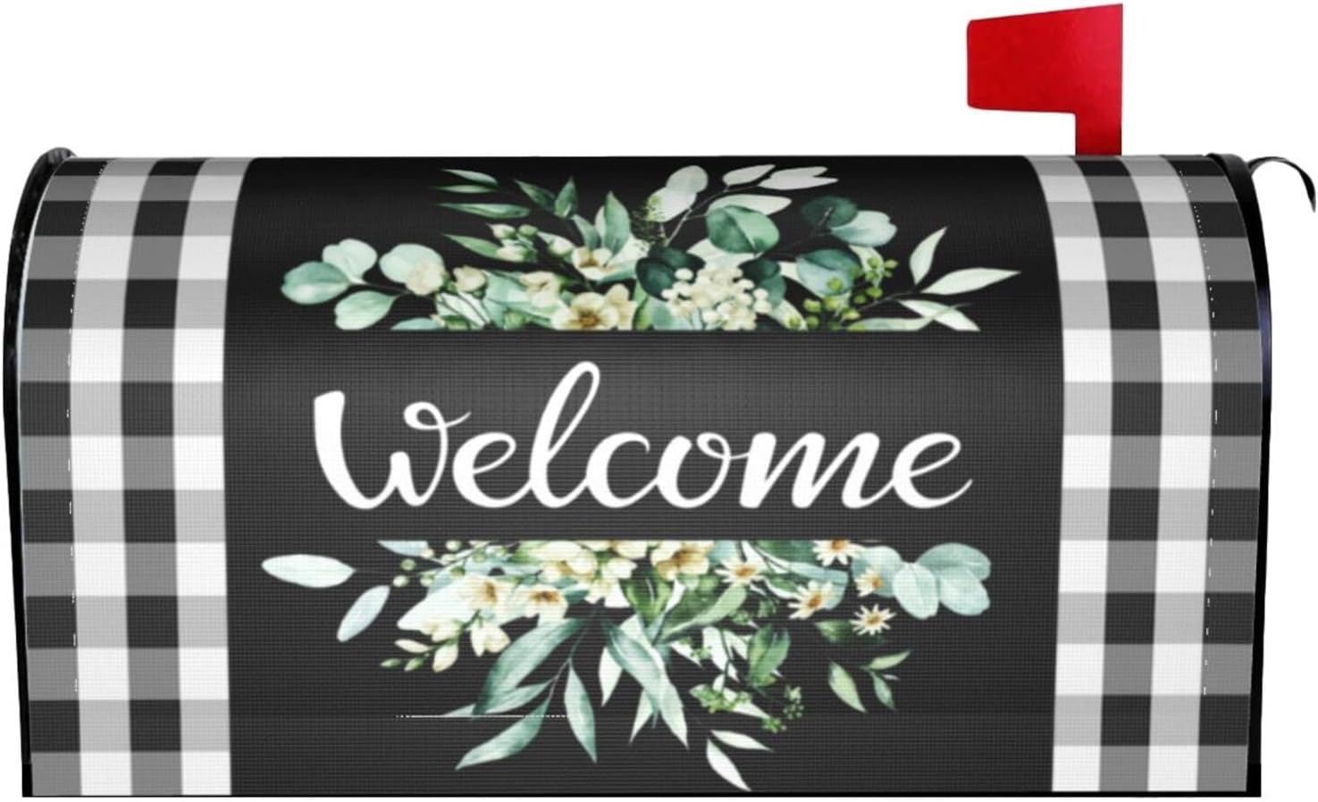 Amazon.com: Wreath Buffalo Plaid Mailbox Covers Standard Size 21 x 18 ...