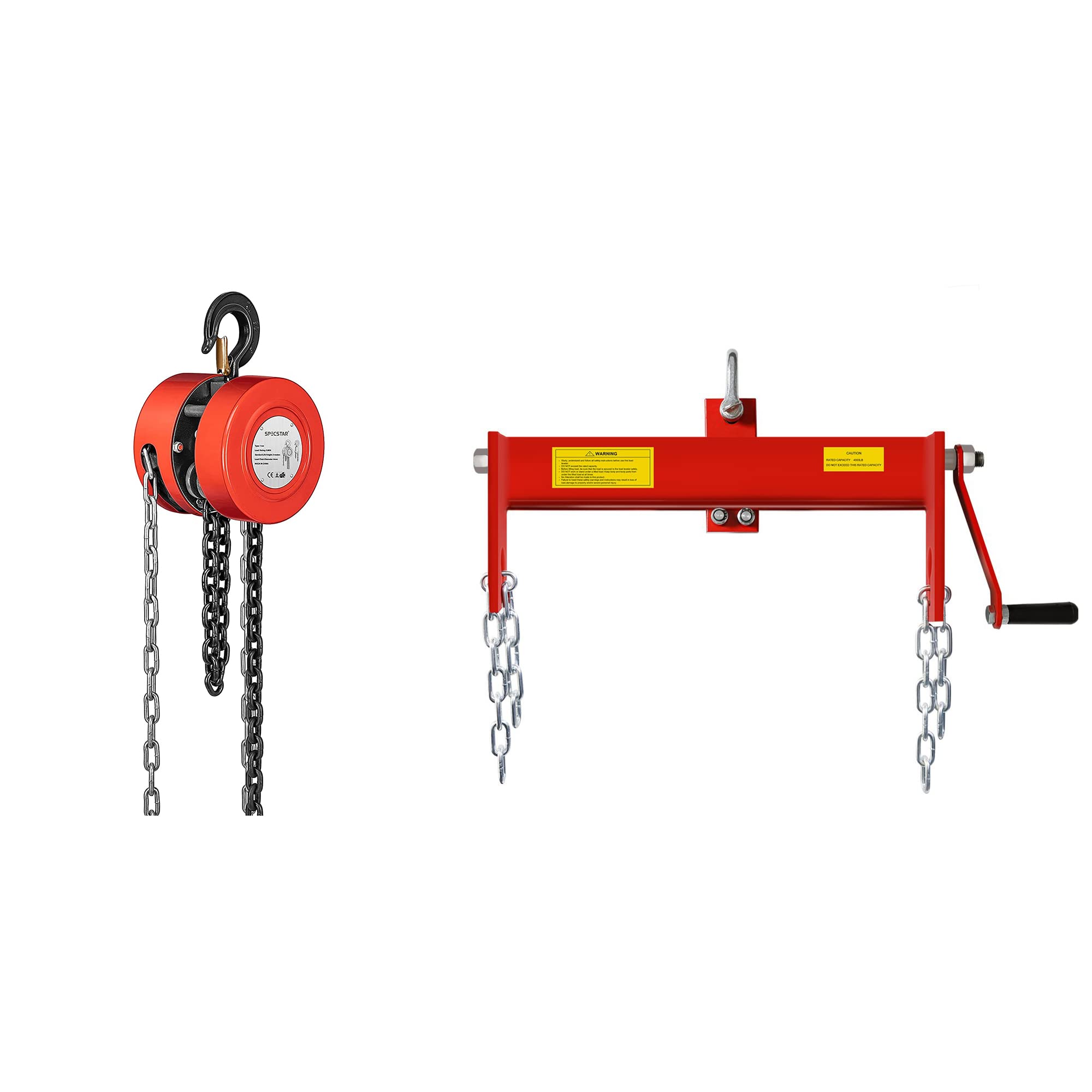 Buy SPECSTAR 10 Feet Manual Hand Chain Block Hoist with VIVOHOME Heavy ...