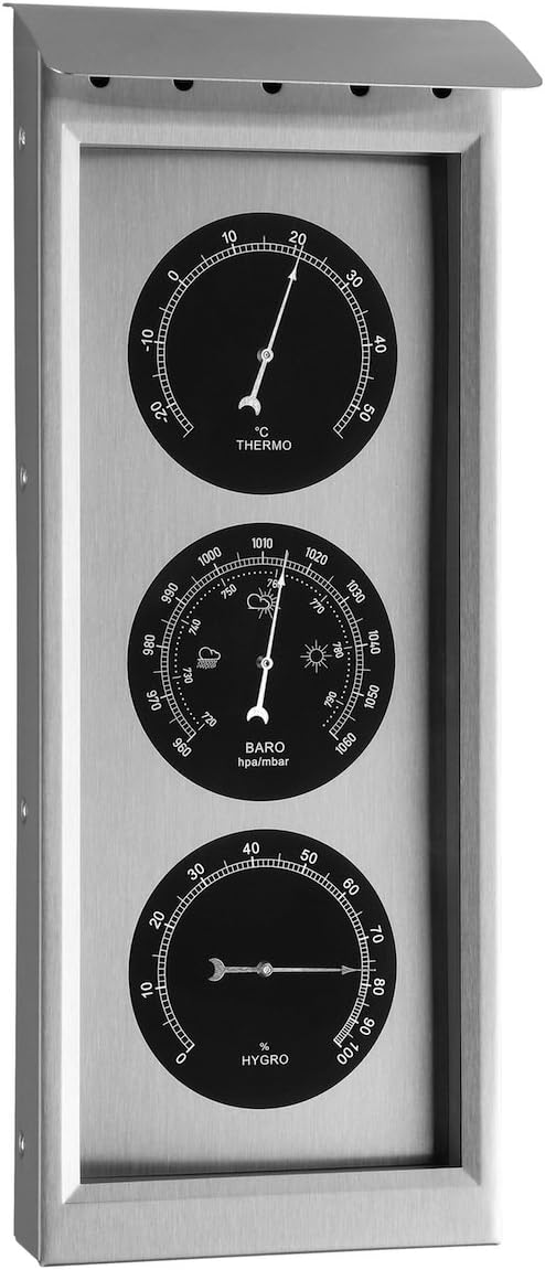 TFA 20.2038 Dostmann Analoge Außenwetterstation, aus Edelstahl ...