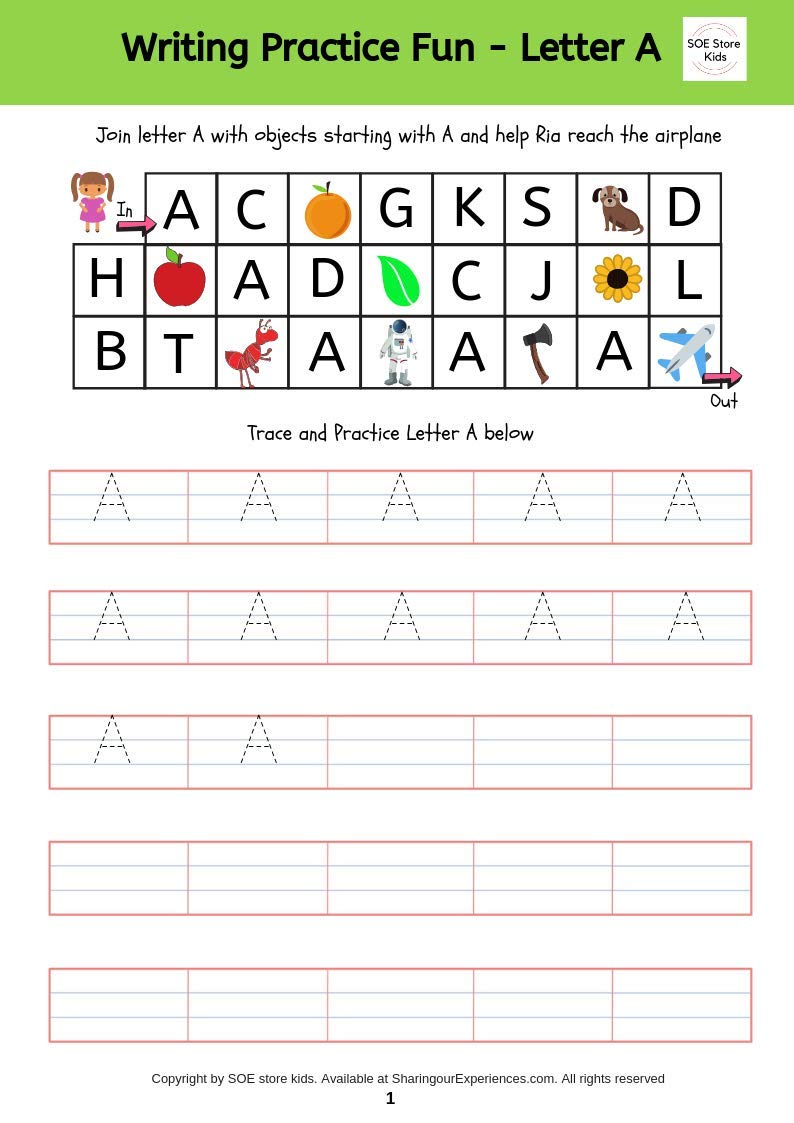 Buy SOE Store Kids Kids Capital Alphabets Writing Activity Book for ...