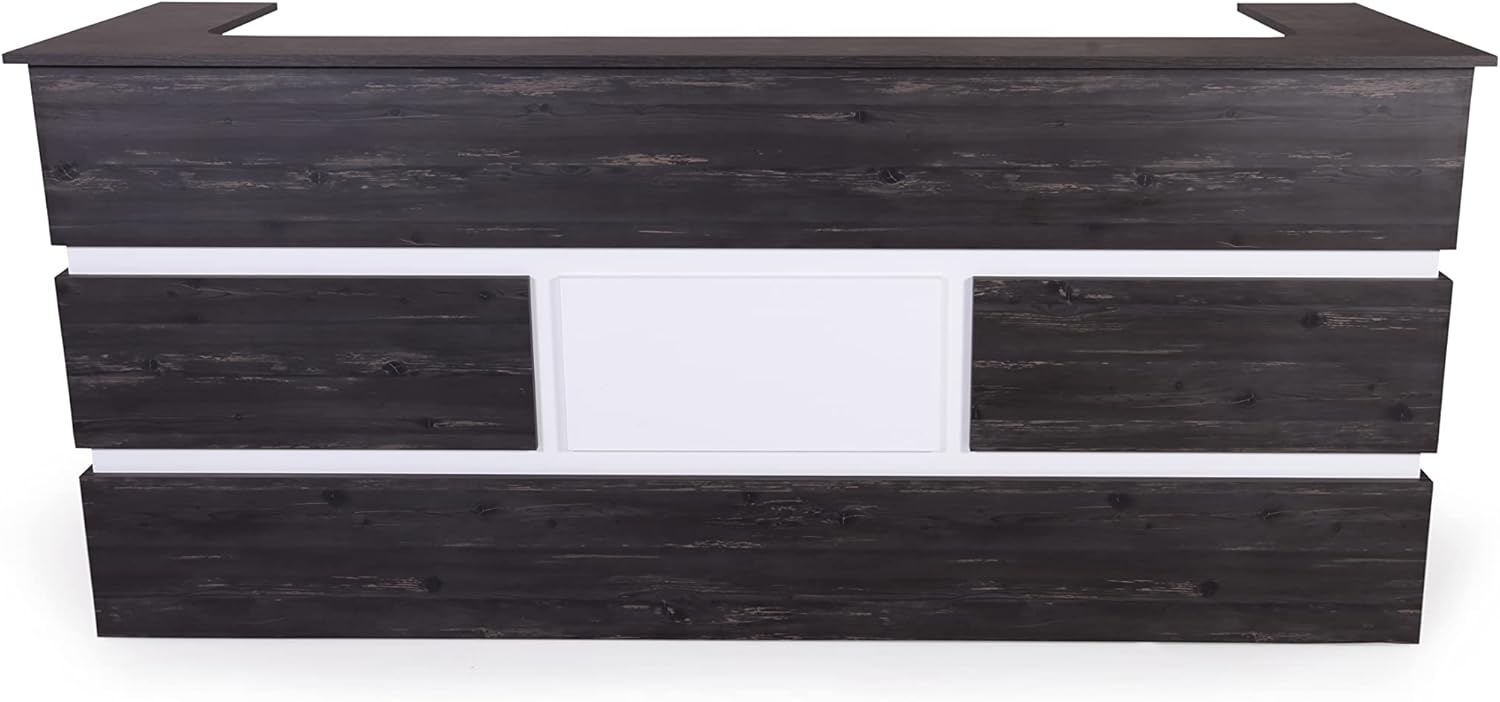 Amazon.com: Casa Mare 90" Wood Office Reception Desk Counter & Drawers ...