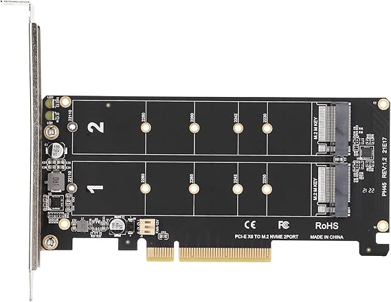 NVMe M.2 SSD to PCIE Adapter Card, 2 x 32Gbps SSD PCIE 3.0 4.0 ...