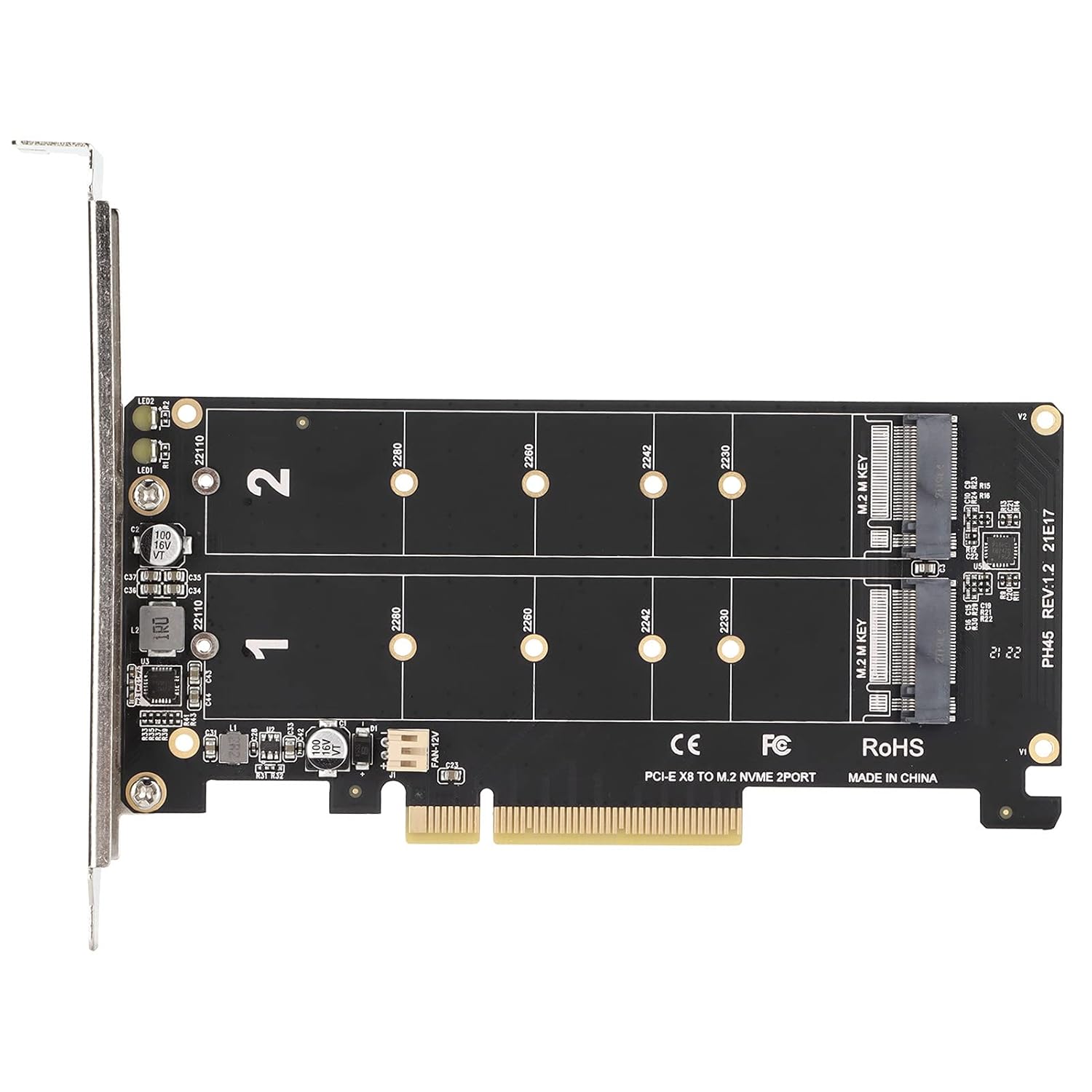 PCIe Adapter PCIe 3.1 X4 To Dual 2.5G Network Card + Dual M.2 NVMe ...
