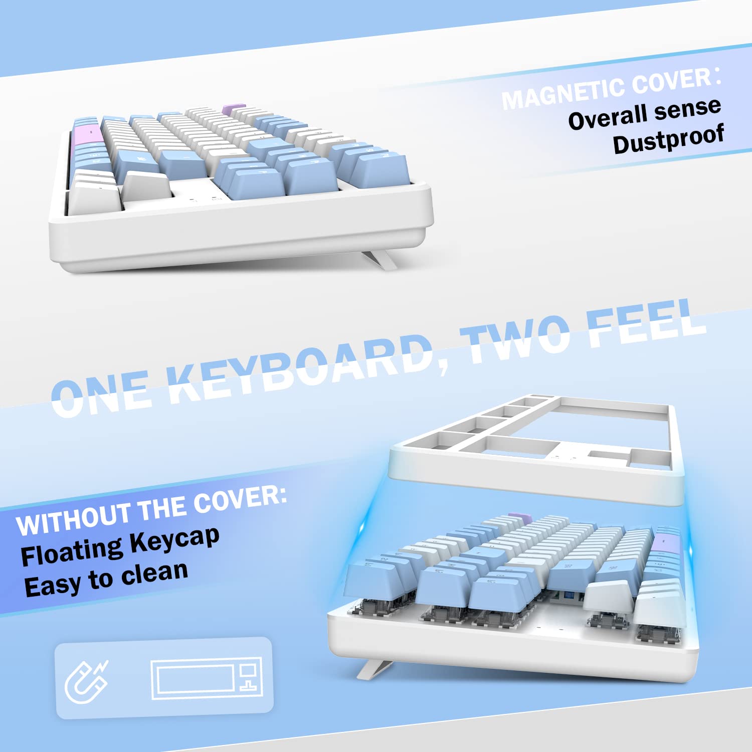 MAMBASNAKE AJAZZ AK873 Wired Hot Swappable Mechanical Keyboard, Coiled ...