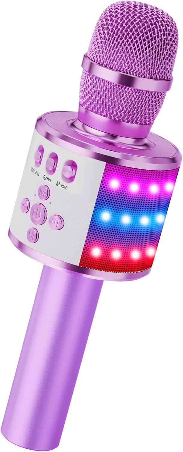 Amazon.com: BONAOK Kids Karaoke Microphone Bluetooth Wireless Mic for ...