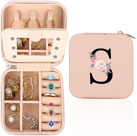 WALLFID Travel Jewellery Box,Alphabet Jewellery Organiser,Portable ...