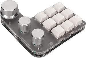 Amazon.com: PenRux Mini Custom Keypad, 1200mAh 3 Knobs Programmable Mini Gaming Keypad 9 Keys ...