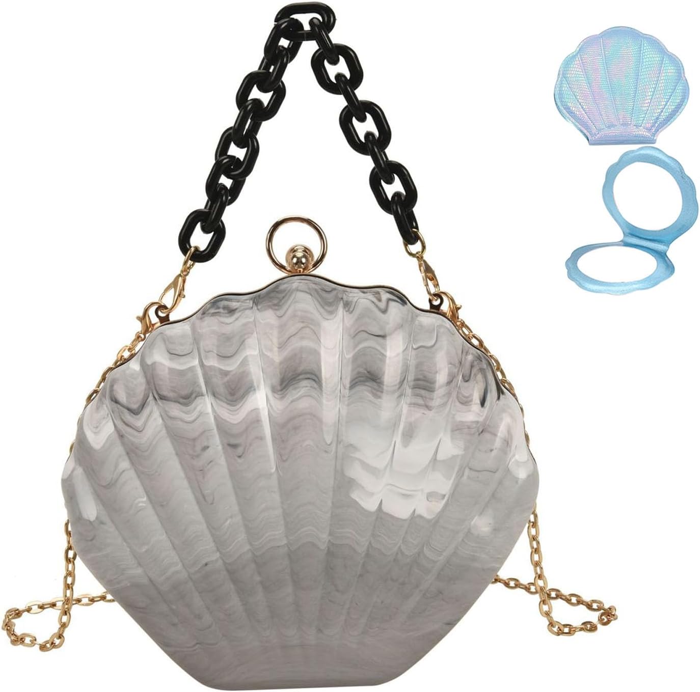 Amazon.com: Seashell Purse For Women Mermaid Purse Trendy Evening Bag ...