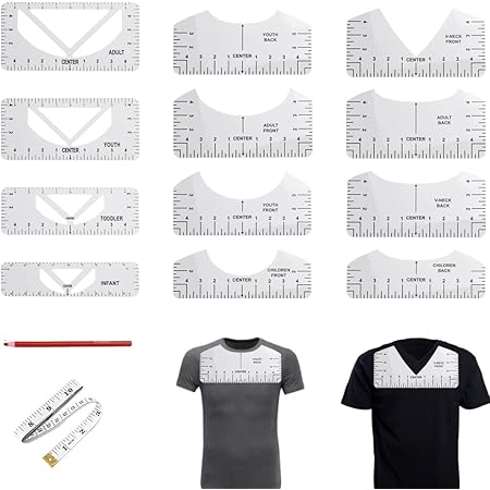 Jeanny T-Shirt Alignment Ruler T-Shirt Ruler Guide Alignment Tool T ...
