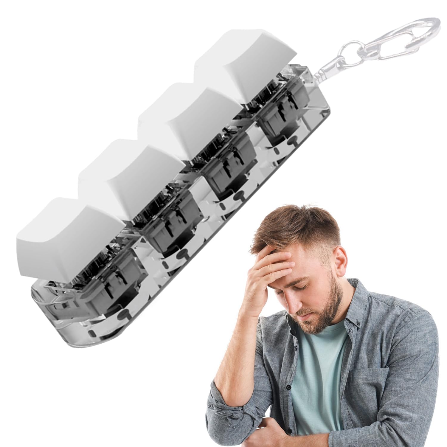 Keyboard Fidget Toy, 4 Button Fidget Gadget Funny Click Button ...