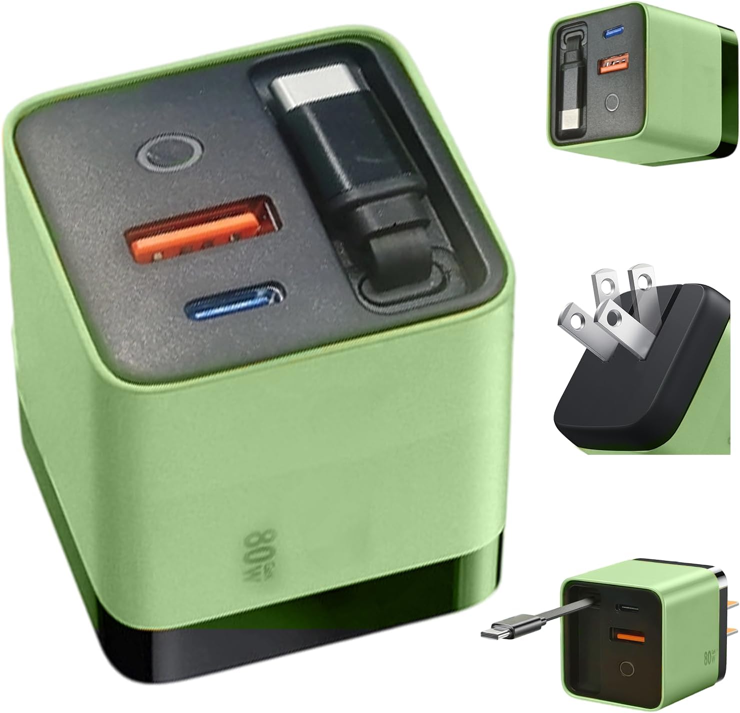 Amazon.com: 3 in 1 GaN Charger, 80w Max Fast Charger Module with ...