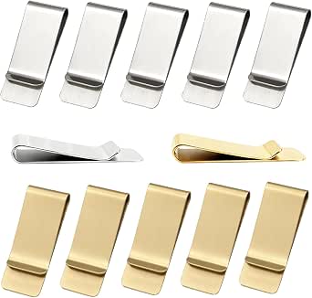 Sissatthai 12Pcs Satinless Steel Money Clip for Men Women - Silver ...