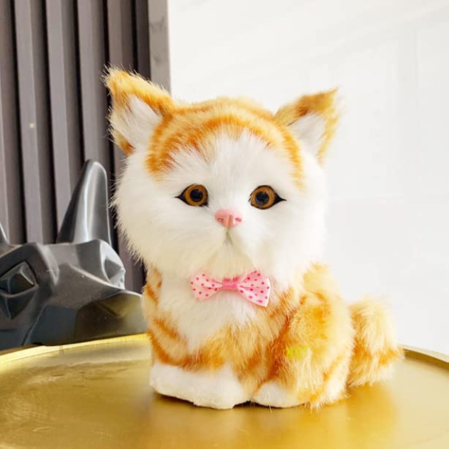 Amazon.com : Realistic Furry Cat Piggy Bank Simulation Kitten Savings ...