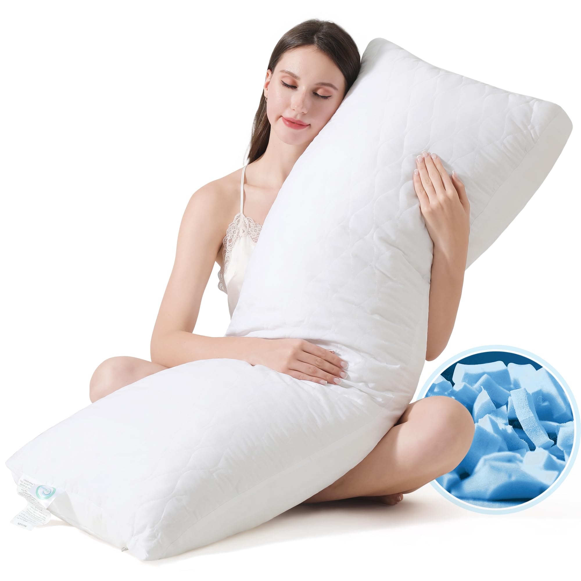 Amazon.com: DOWNSTORIA Memory Foam Body Pillow, Fluffy Full Body ...