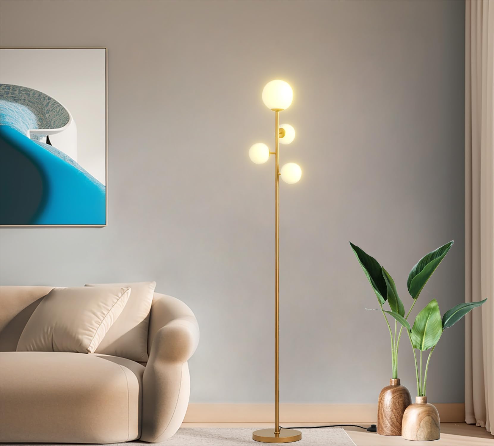 Ozarke Cosmic Glow Floor Lamp, Contemporary Modern LED Standing Tall ...