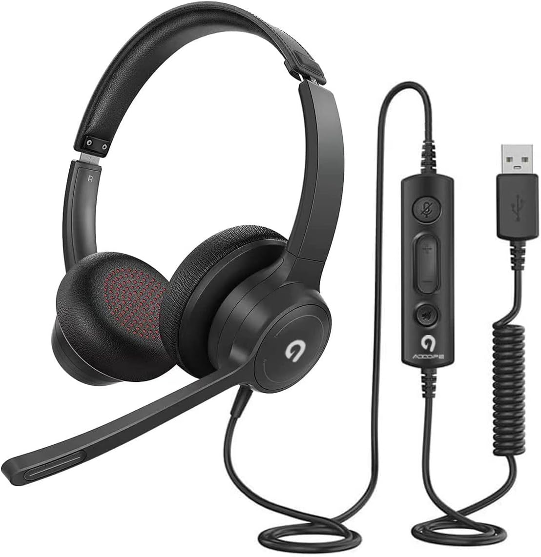 Amazon.com: ADOOPE Wired Headset, USB Headphones, in-line Control ...