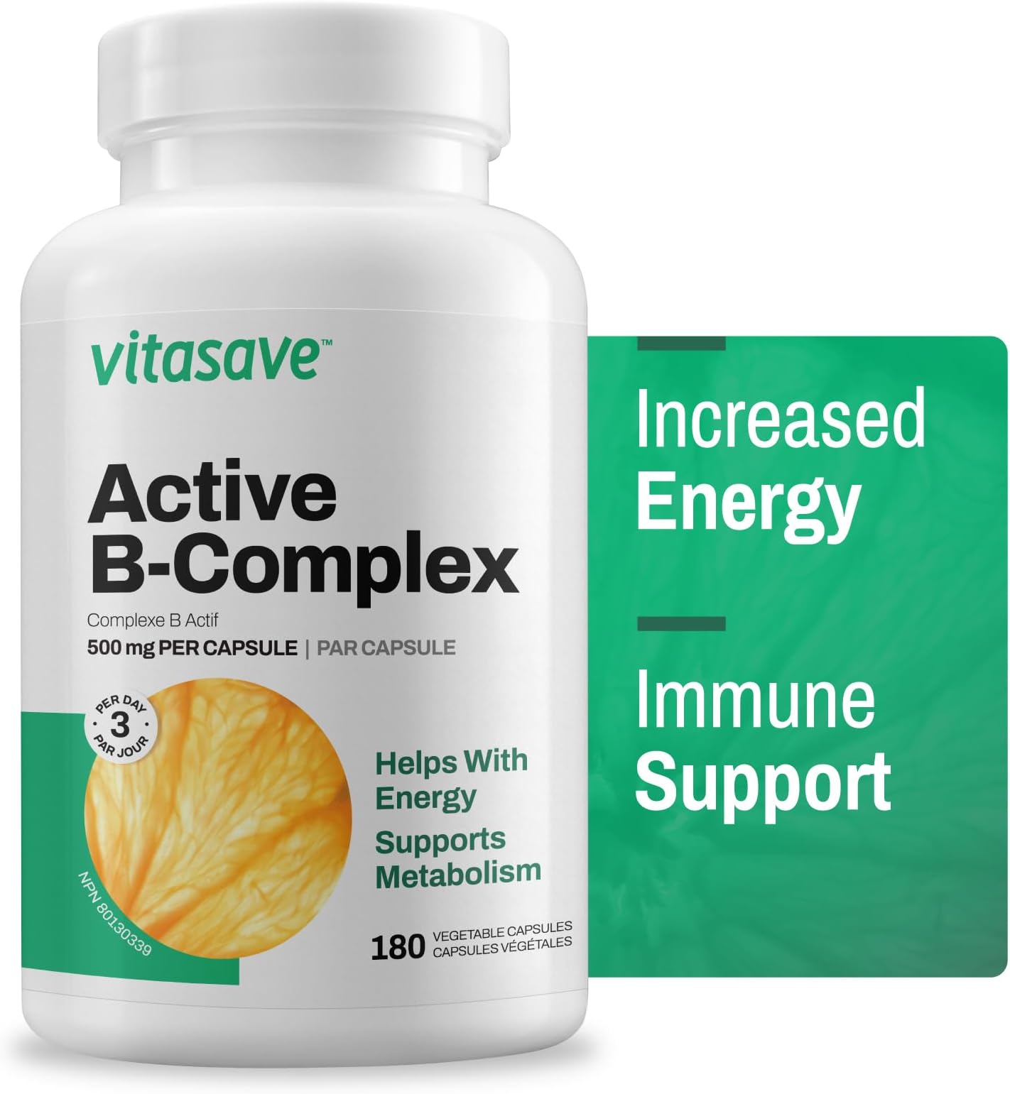 Amazon.com: Vitasave Active B-Complex - High Potency Vitamin B Supplement with 8 B-Vitamins: B1 ...
