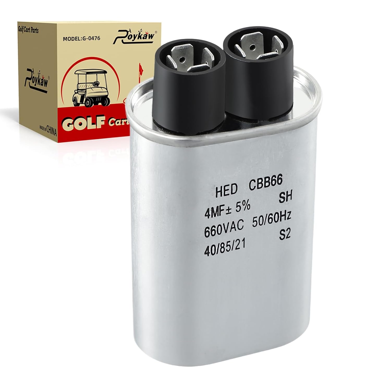 Amazon.com: Roykaw Golf Cart 4μF Capacitor, 4 MFD/660 VAC Lester ...
