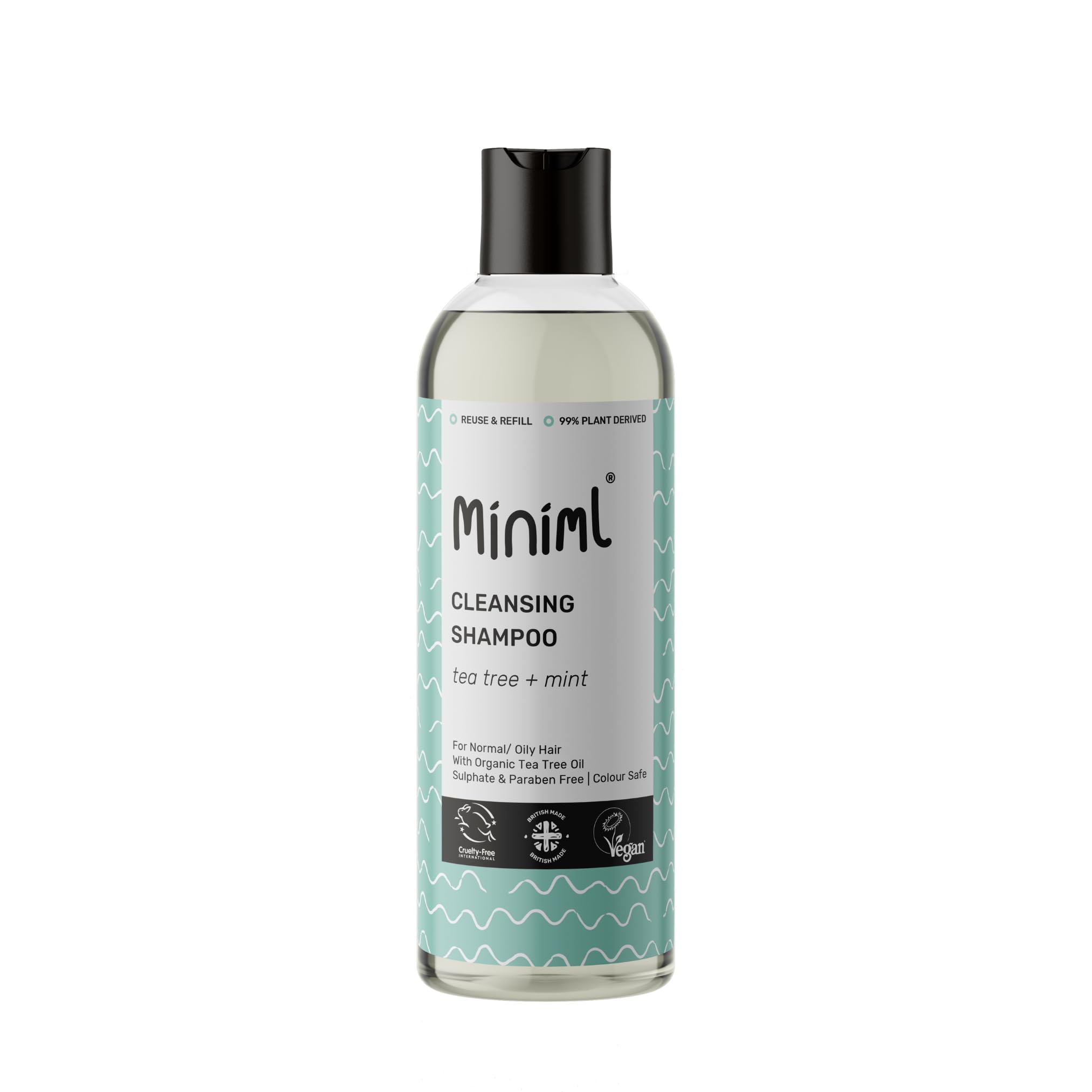 Miniml Natural Cleansing Hair Shampoo 500ml- Tea Tree & Mint, Purifying ...
