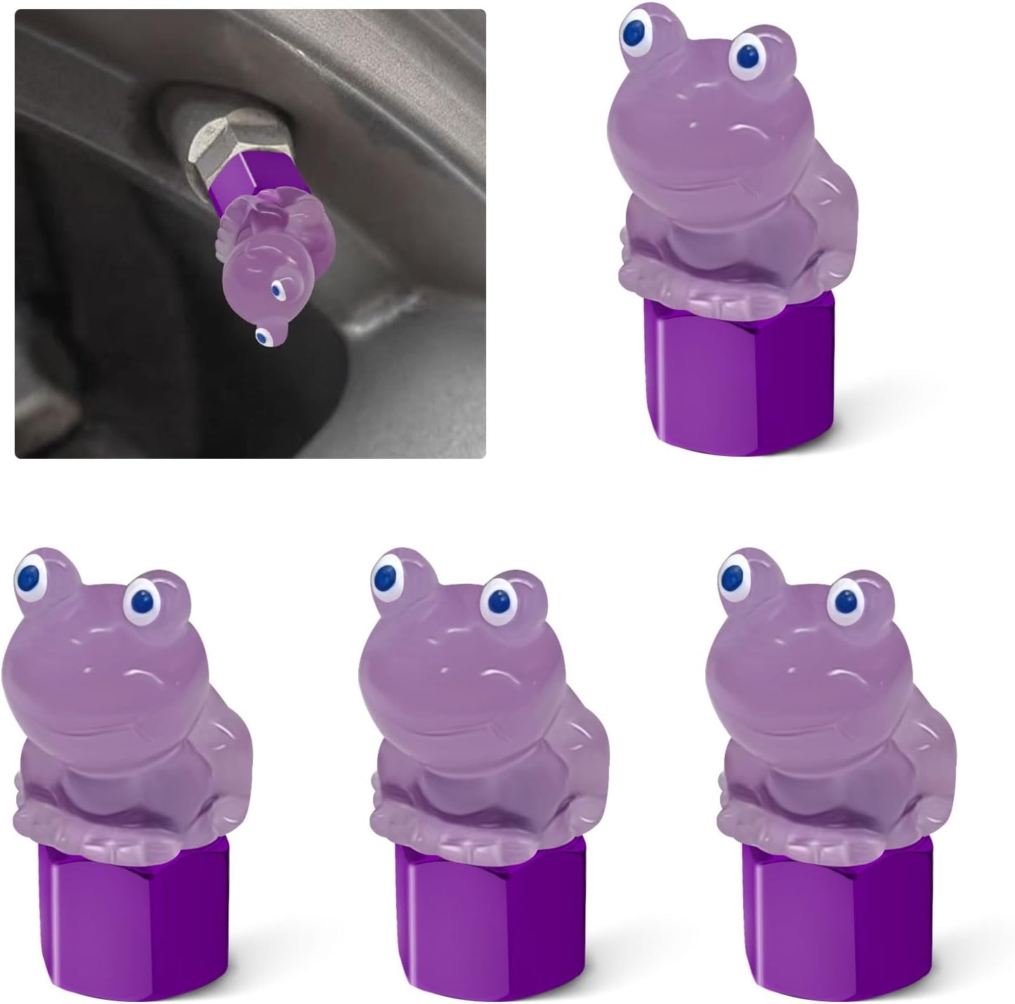 Amazon.com: xbrtaia 4 Pack Cute Frog Tire Valve caps, Interesting and ...