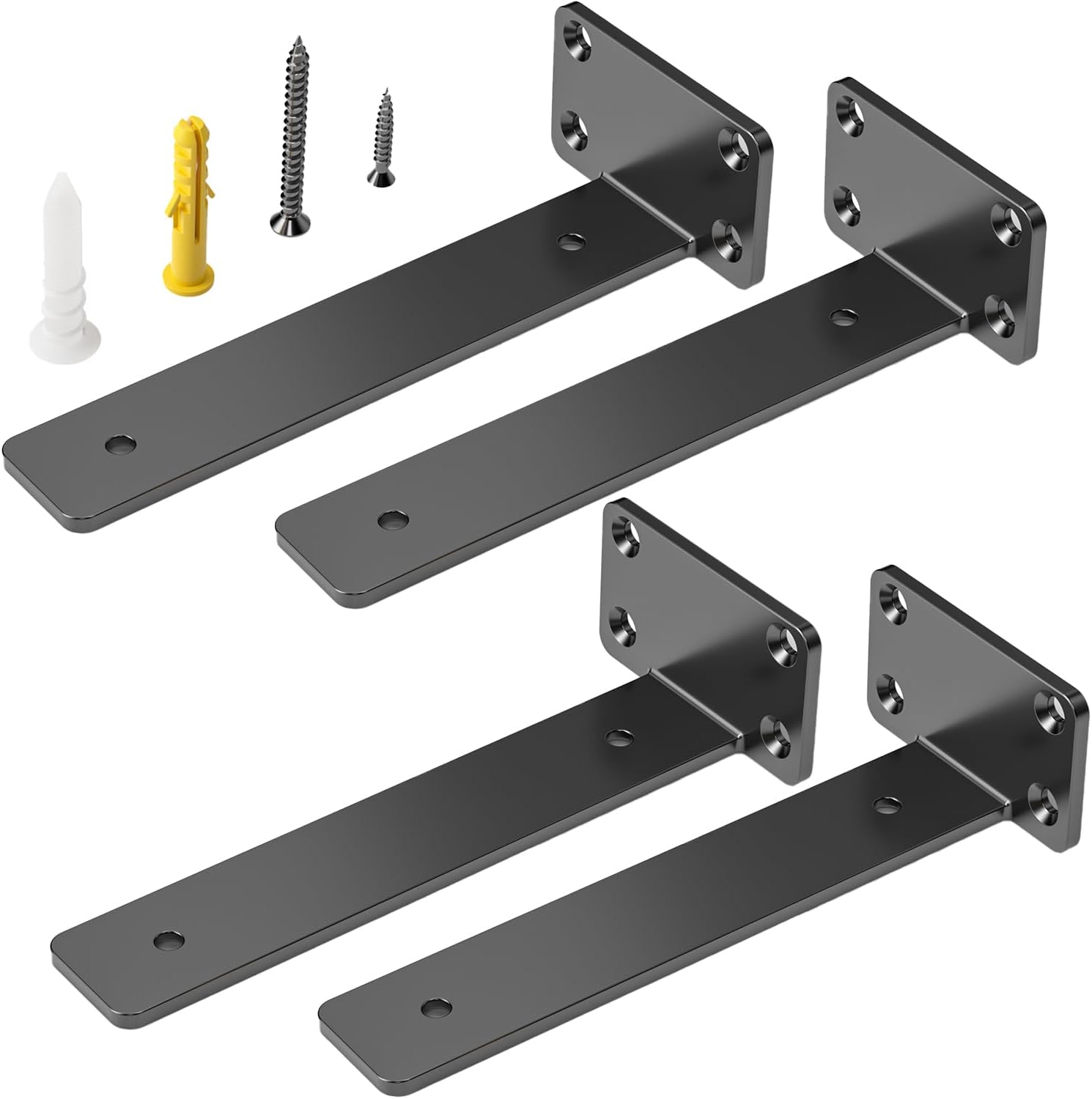 Amazon.com: HITOMEN Heavy Duty Floating Shelf Brackets, 8-Inch (1/5 ...