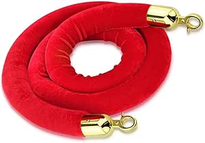 FMXYMC 5Feet Red Velvet Rope Barrier, Crowd Control Stanchion Rope with ...