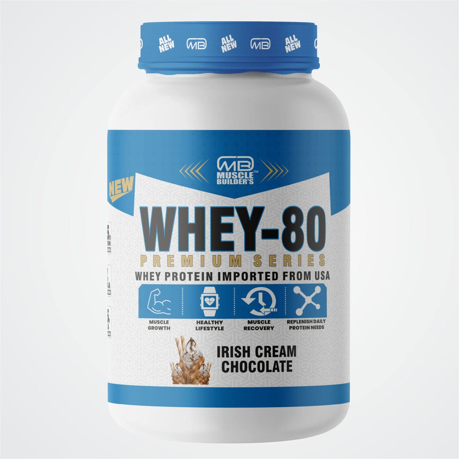 M B Muscle Builder's Whey Protein 80, Whey Protein Powder, 24g Protein ...