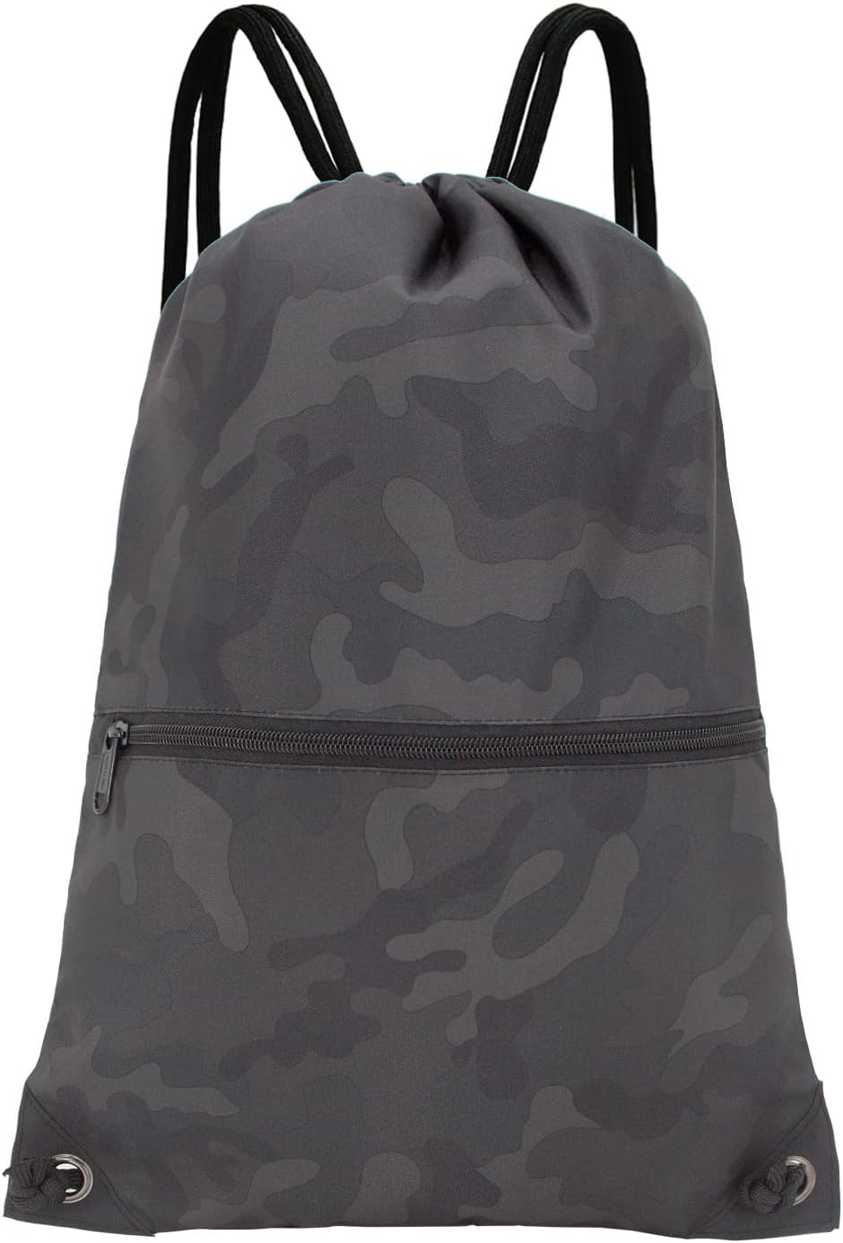 Amazon.com | HOLYLUCK Drawstring Backpack Bag Sport Gym Sackpack (black ...