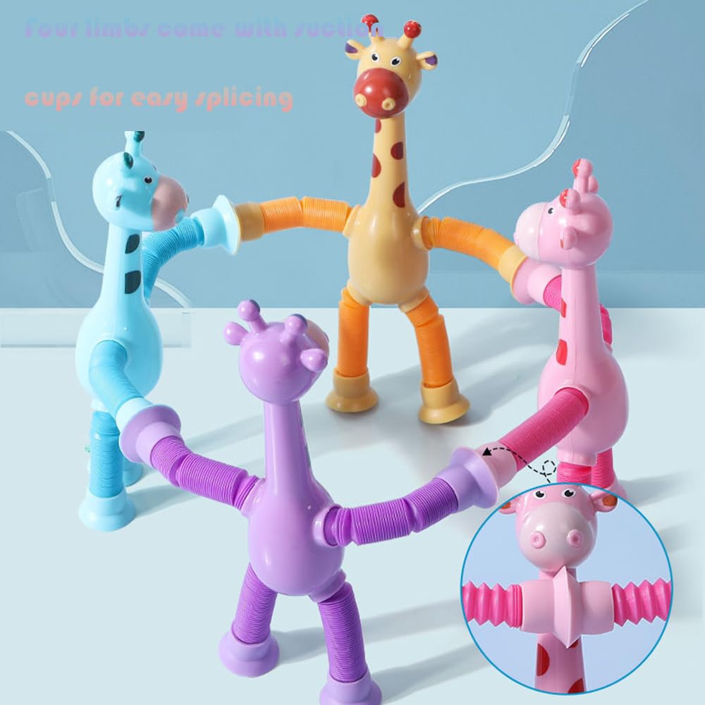 Snapklik.com : 4 Pack Giraffe Telescopic Suction Cup Toys, Shape ...