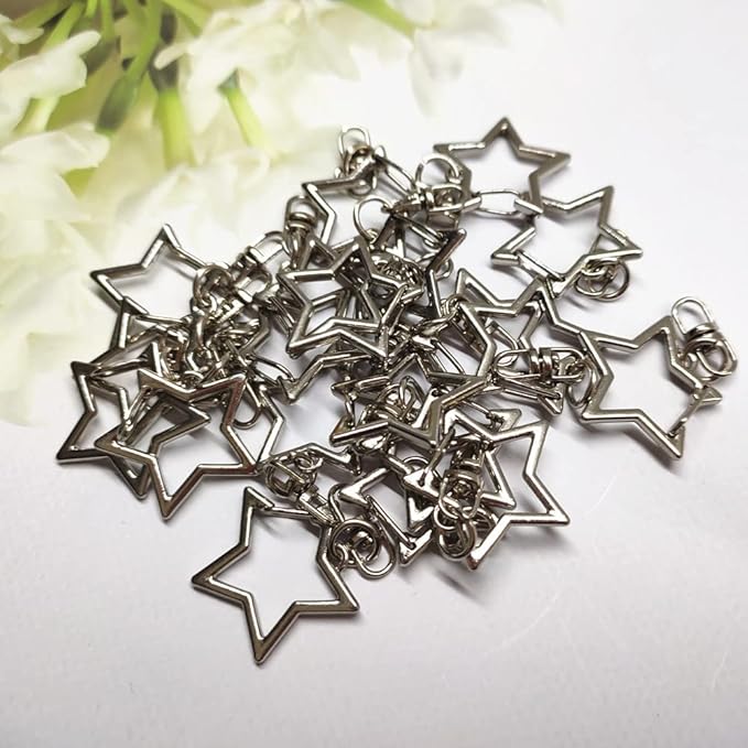 Amazon.com: Star Shape Spring Snap Keychain for DIY Crafts Jewelry ...