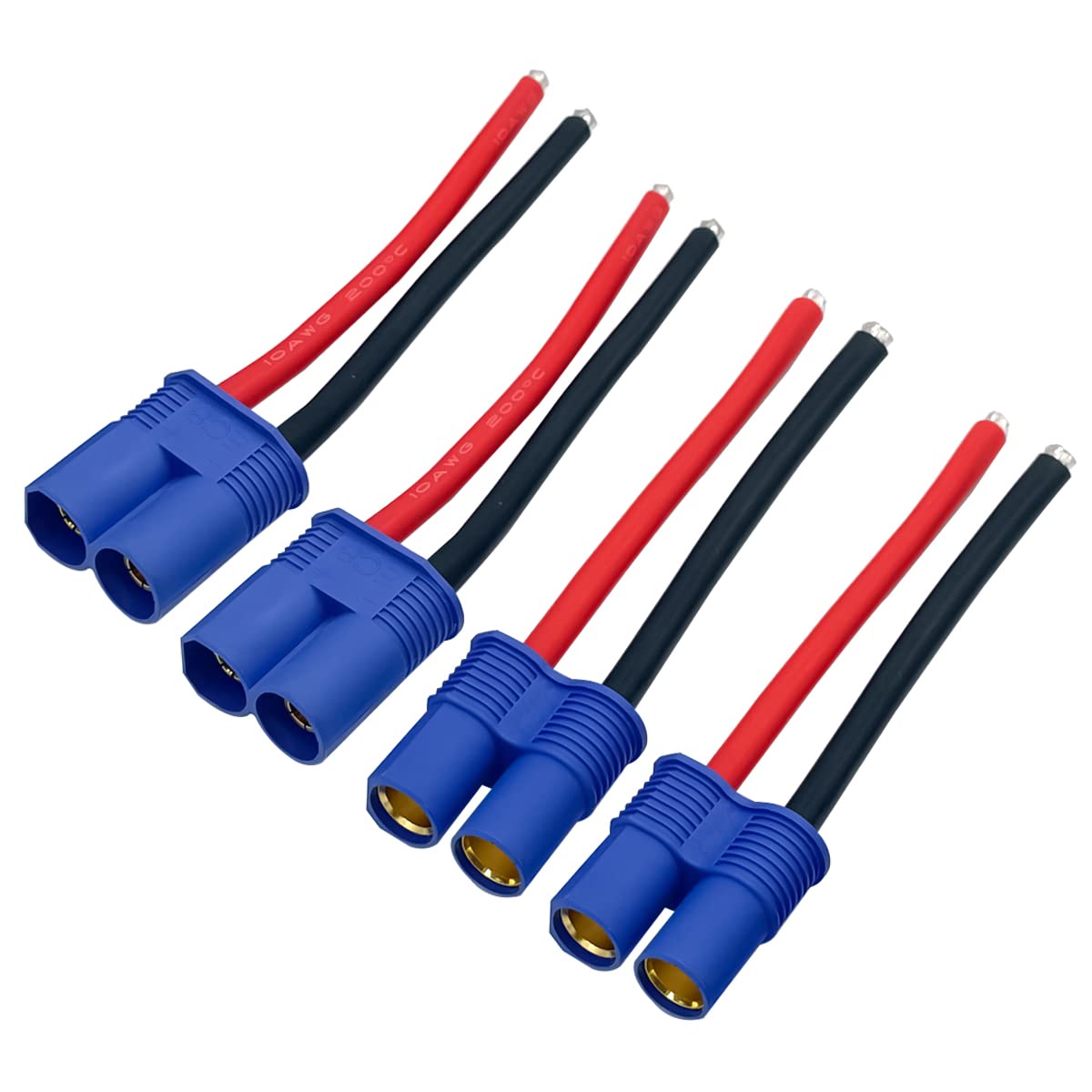 Amazon.com: 2Pairs EC8 Connector Male & Female Extension Cable with ...