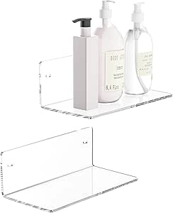 Amazon.com: Sezanrpt 8 Inch Clear Shelf for Wall, Acrylic Small Floating Shelf, Home Wall Shelf ...
