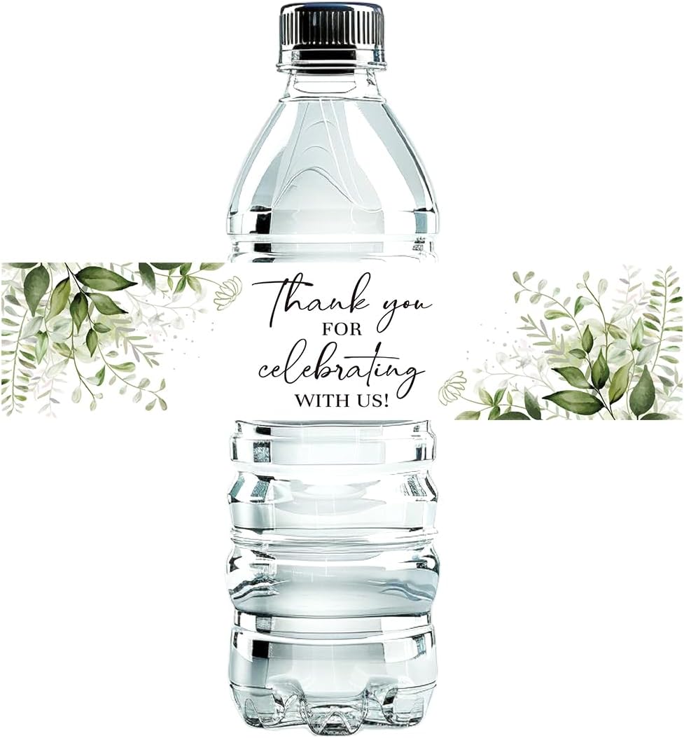 Amazon.com: 100 Pcs Greenery Floral Water Bottle Labels Sticker for ...