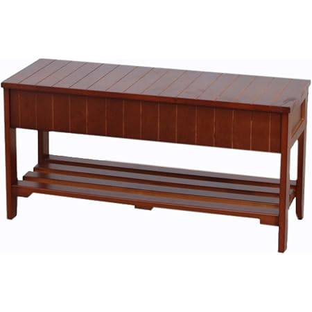 Amazon.com: Roundhill Furniture Pina Quality Solid Wood Shoe Bench ...